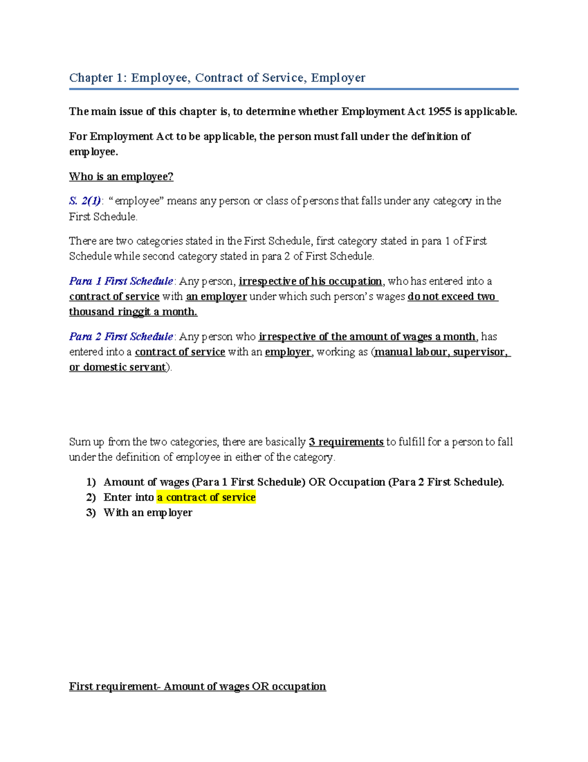Chapter 1: Understanding Employee Definitions Under Employment Act 1955 ...