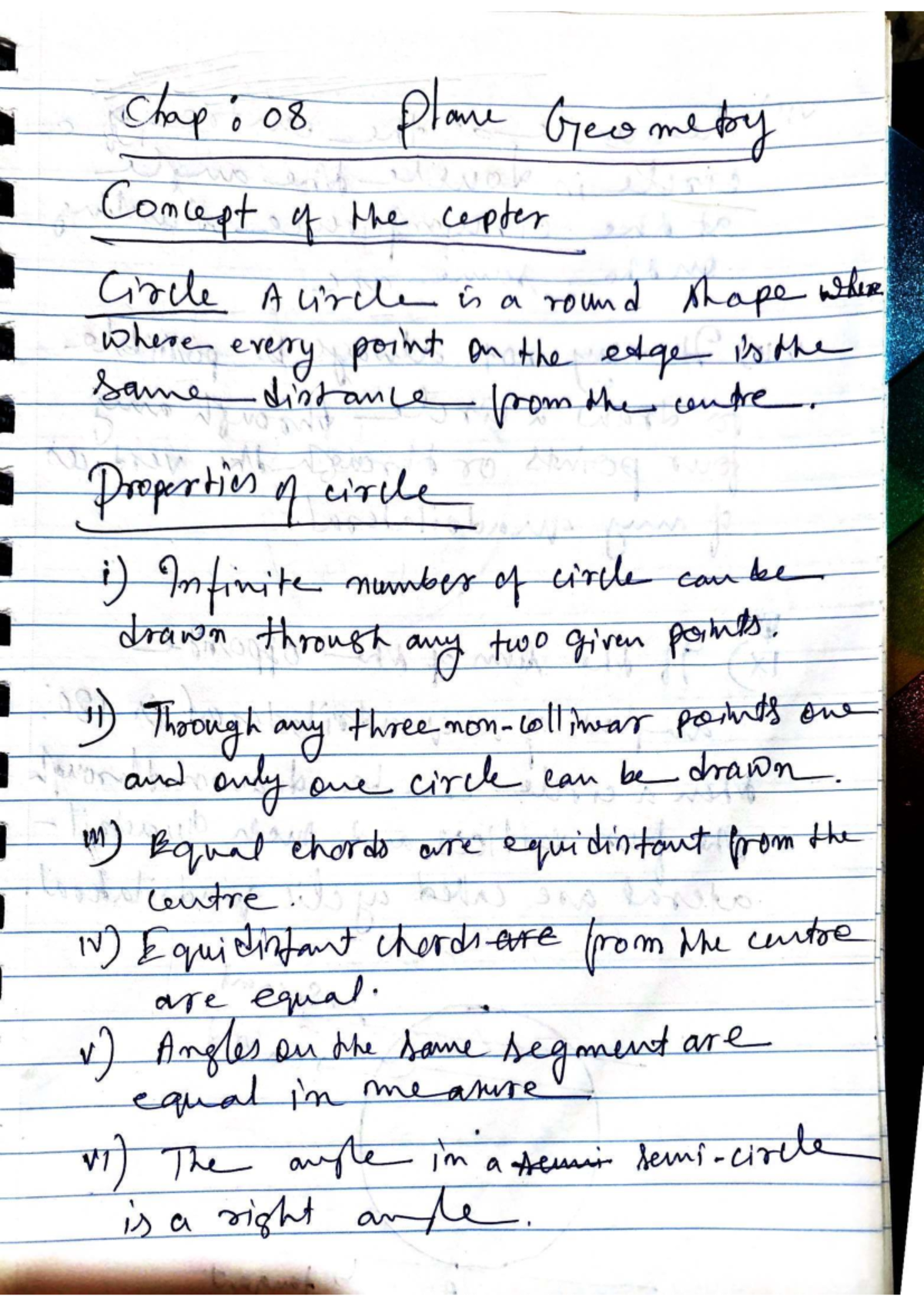 Chap 08: Plane Geometry Concepts of the Circle - Studocu