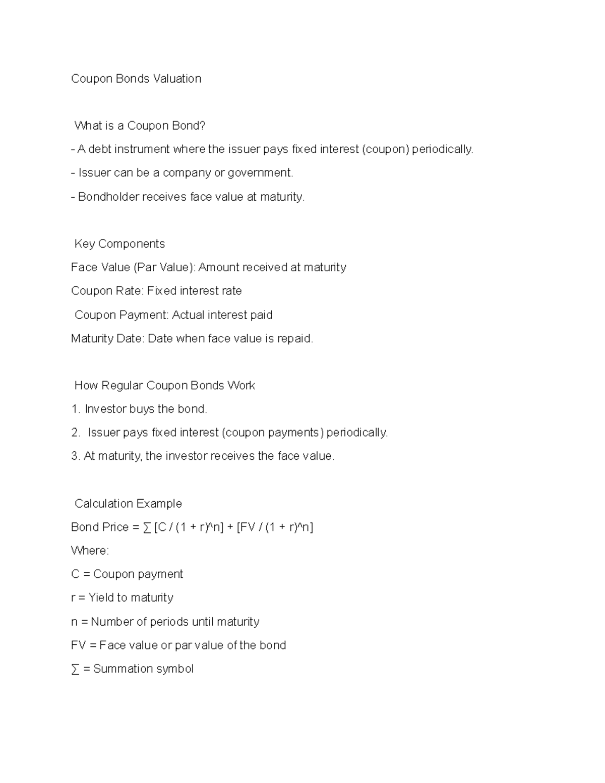 Coupon Bond Valuation: Understanding Key Components and Calculations ...