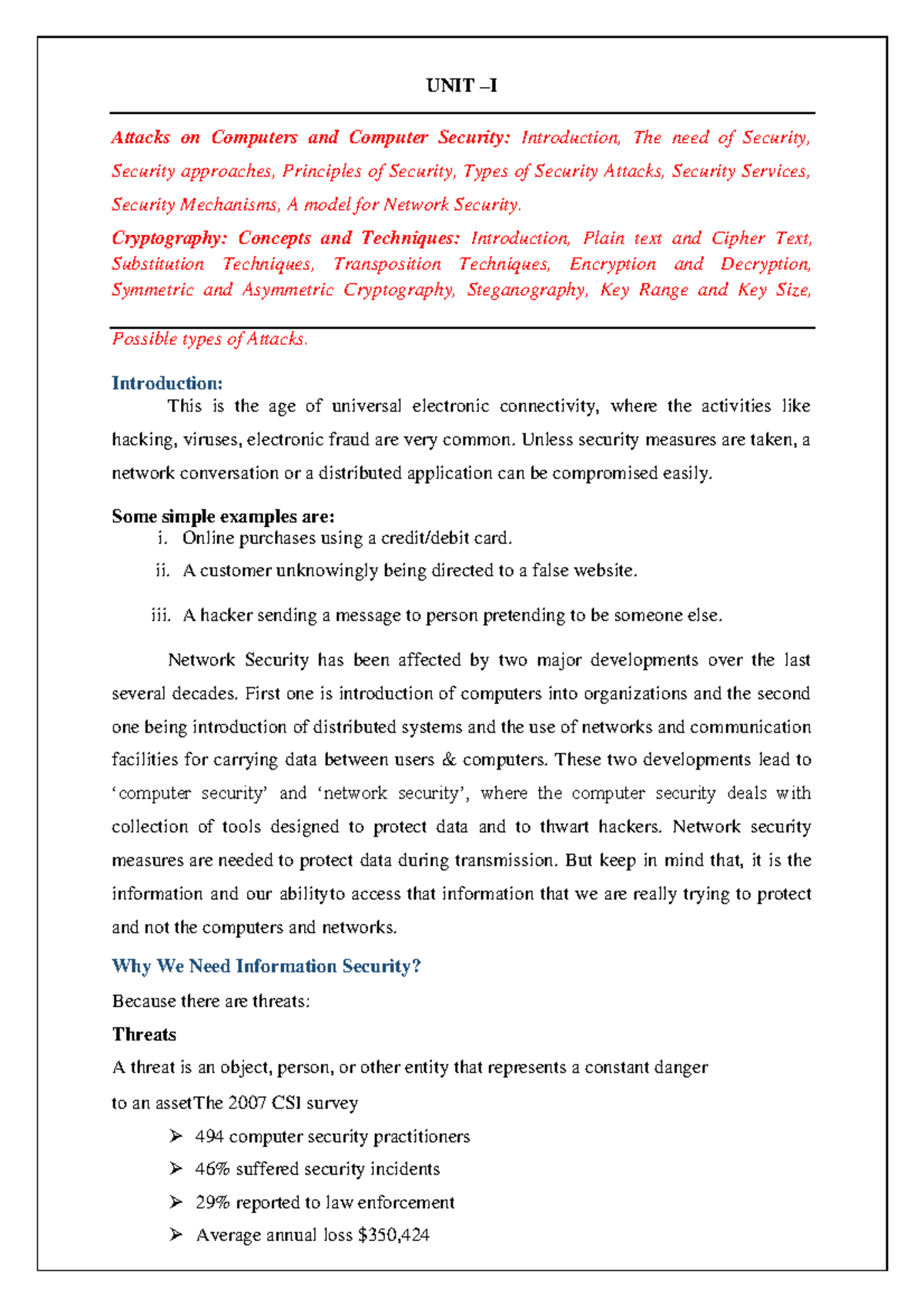CNS 101 Notes: Understanding Computer & Network Security Concepts - Studocu