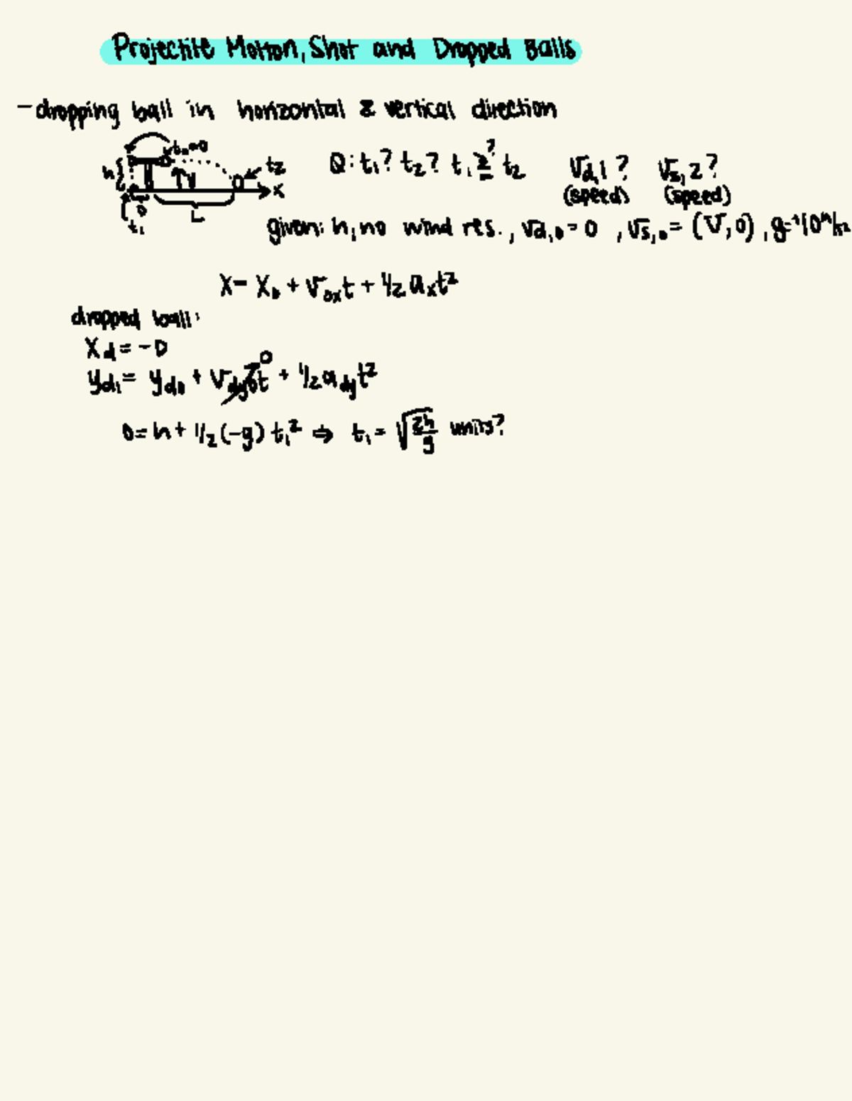 Lectures 5 - lecture 5 - PHYSICS 8A - Projectile Motion , Shot and ...