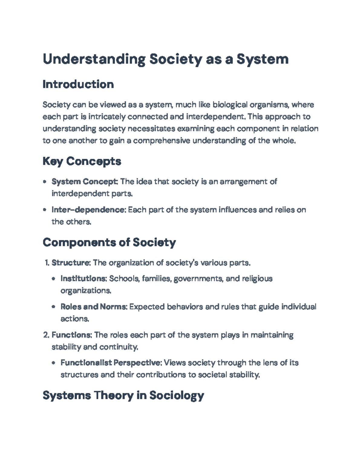Understanding Society as a System: A Comprehensive Perspective ...