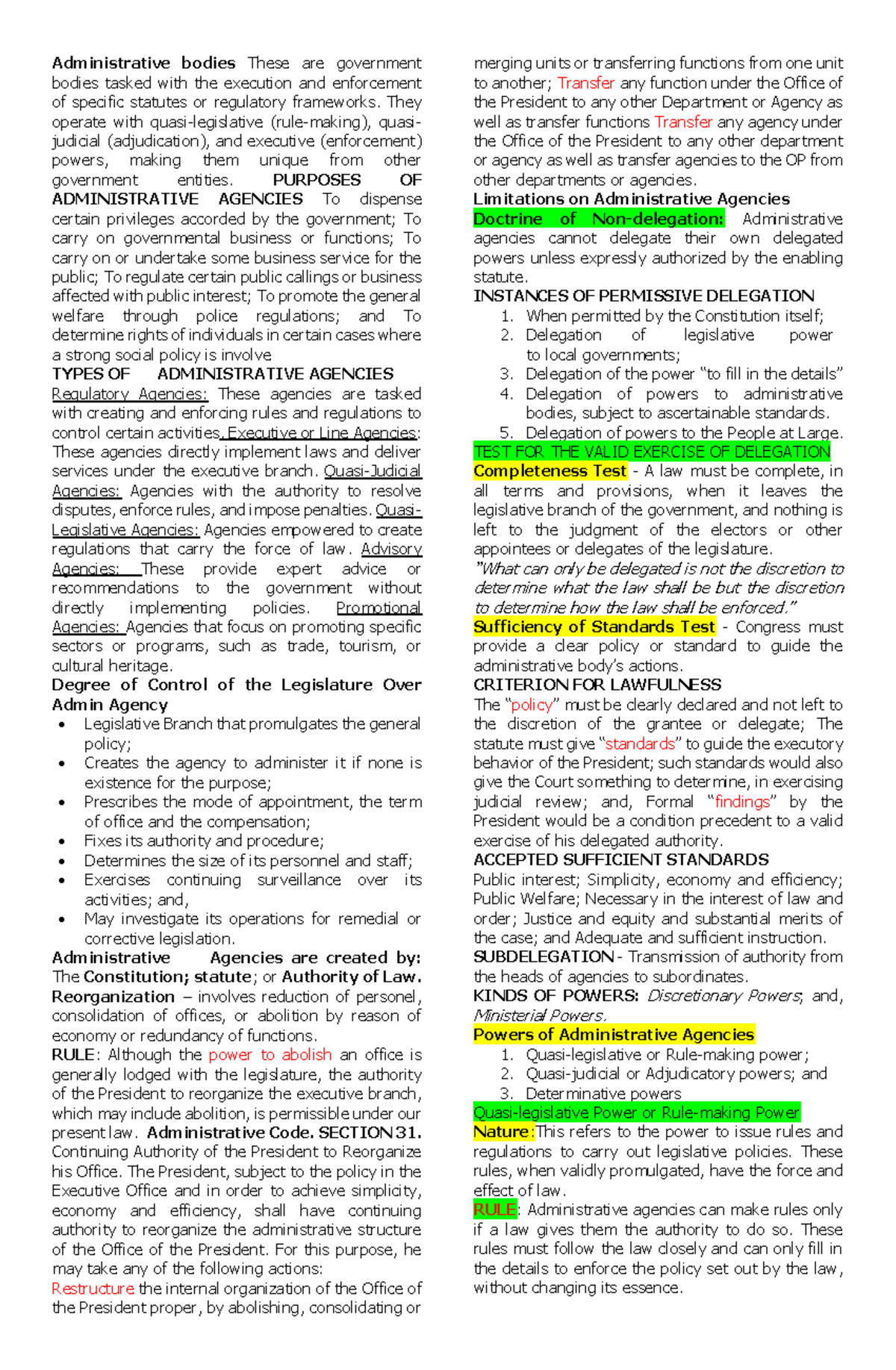 Administrative Law Notes: Understanding Administrative Bodies and ...