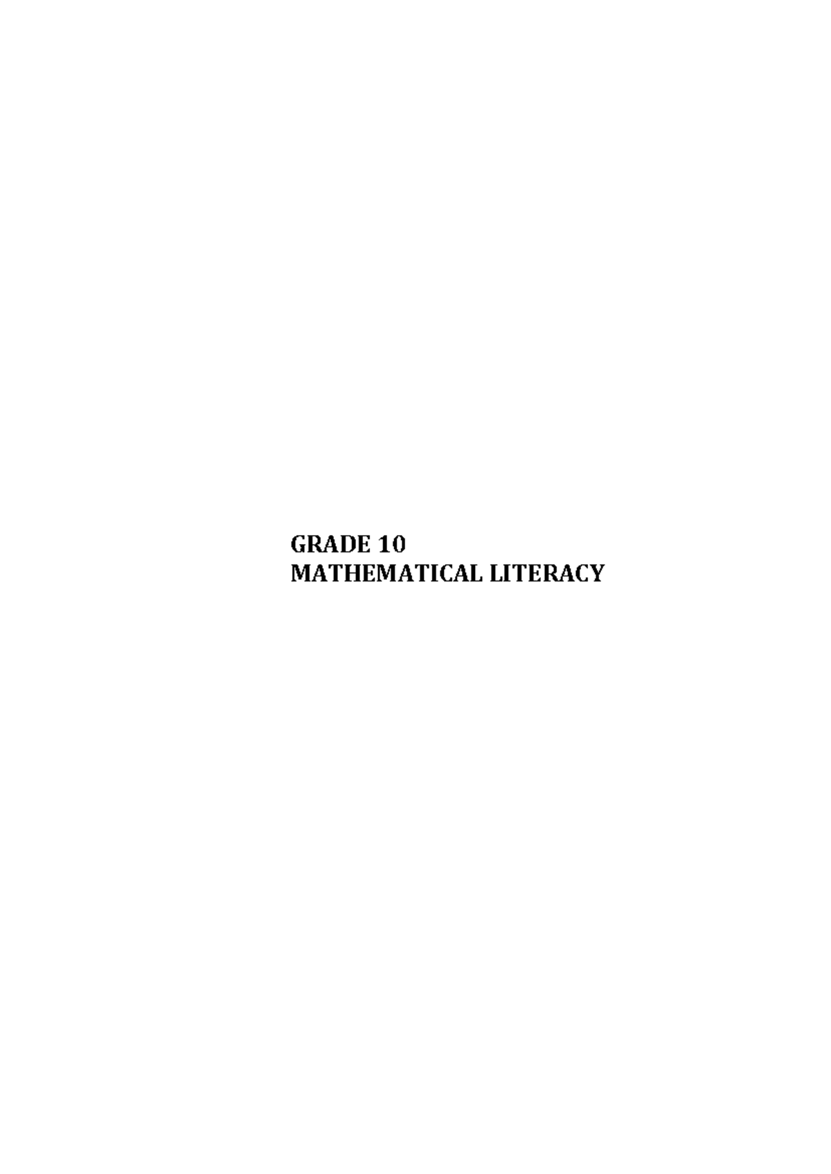 Grade 10 Mathematical Literacy: Understanding Maps & Plans - Studocu