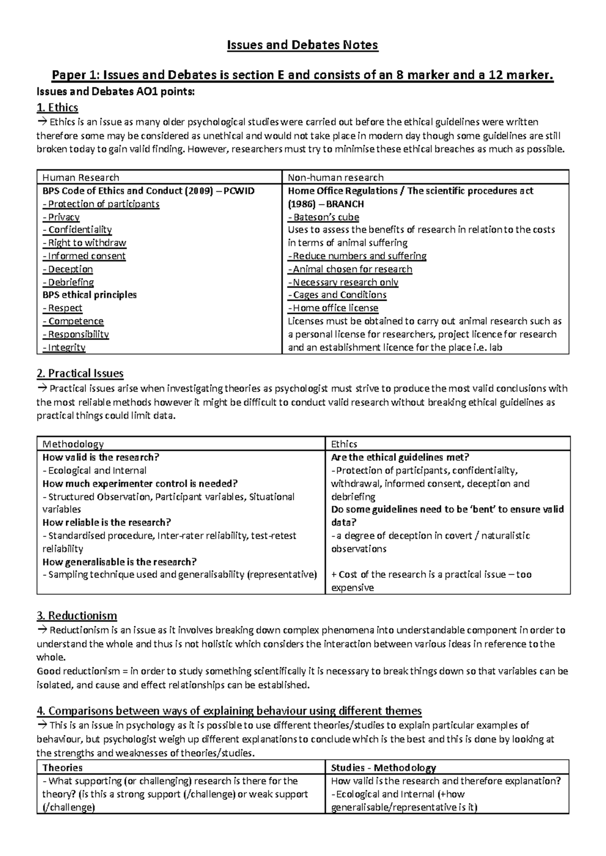 Edexcel Issues & Debates: Comprehensive Notes for Paper 1 - Studocu