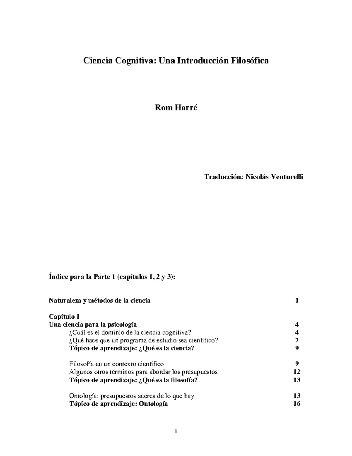 Ciencia Cognitiva: Introducción Filosófica y Métodos (Harré) - Studocu