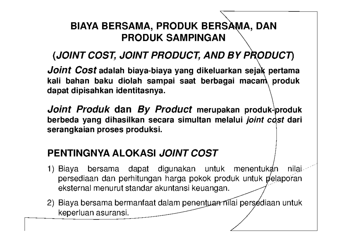 Materi 9: Joint Costing - Quiz 1 - Studocu