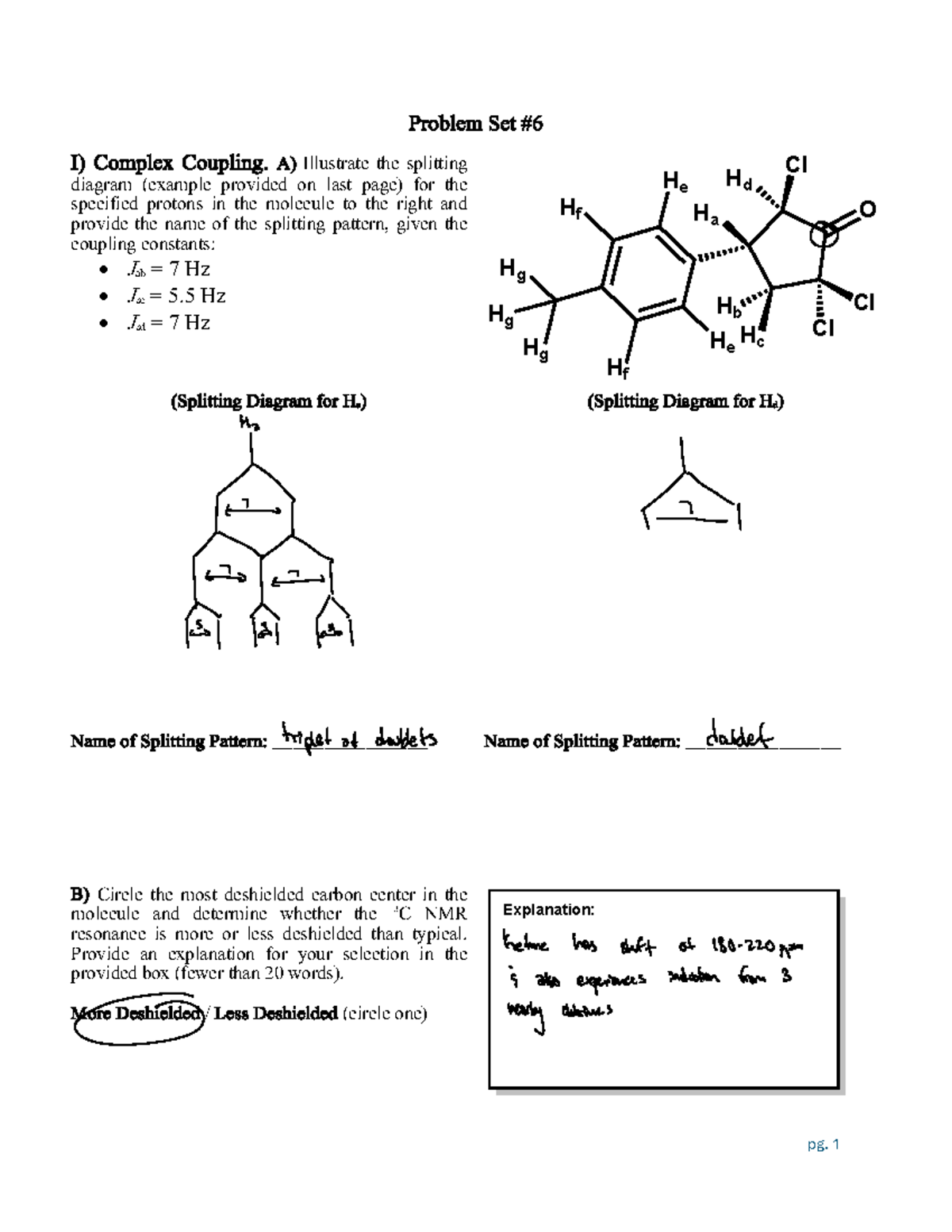 Problem Set 6: NMR, Mass Spectrometry, and IR Spectroscopy Analysis ...