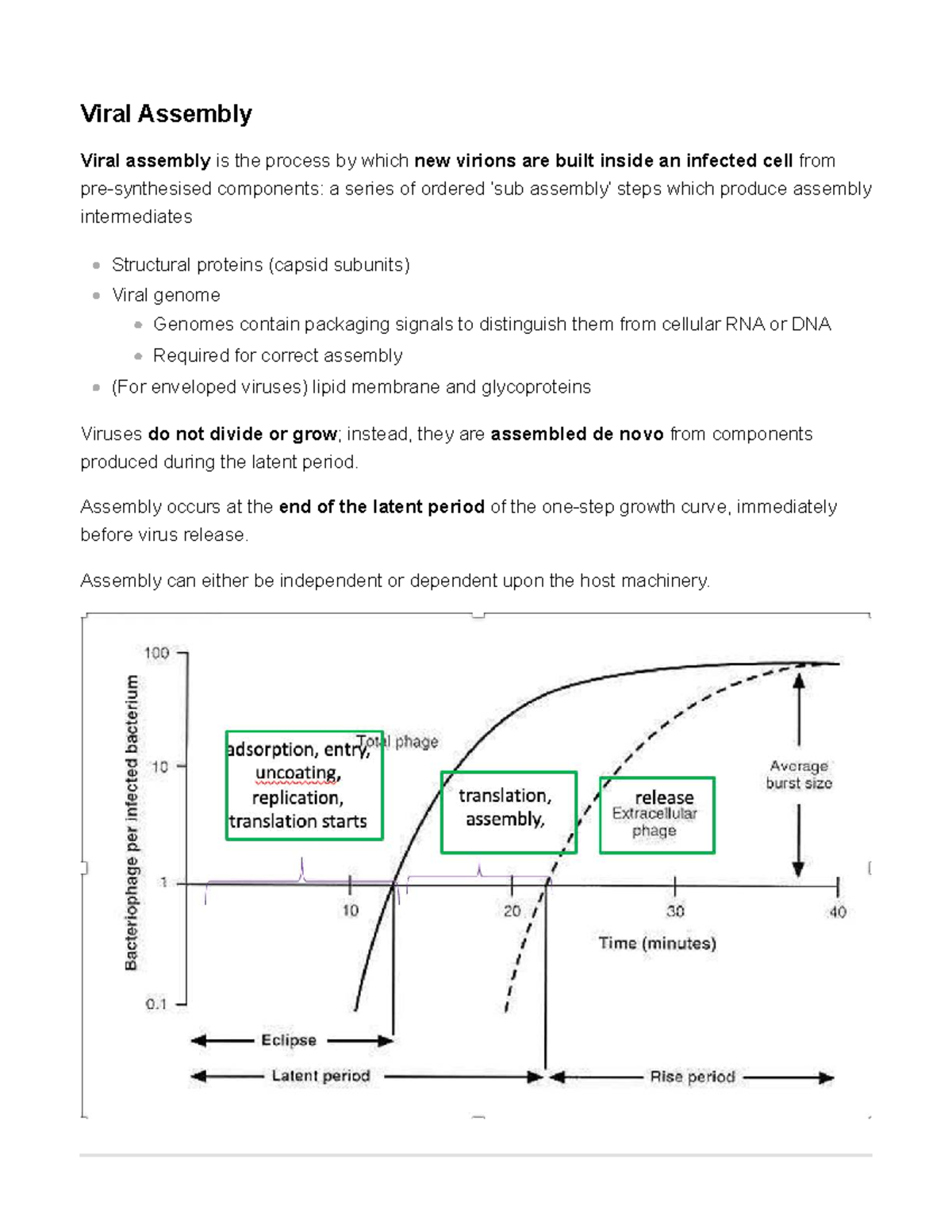 Viral Assembly and Release Mechanisms: Key Concepts and Examples - Studocu
