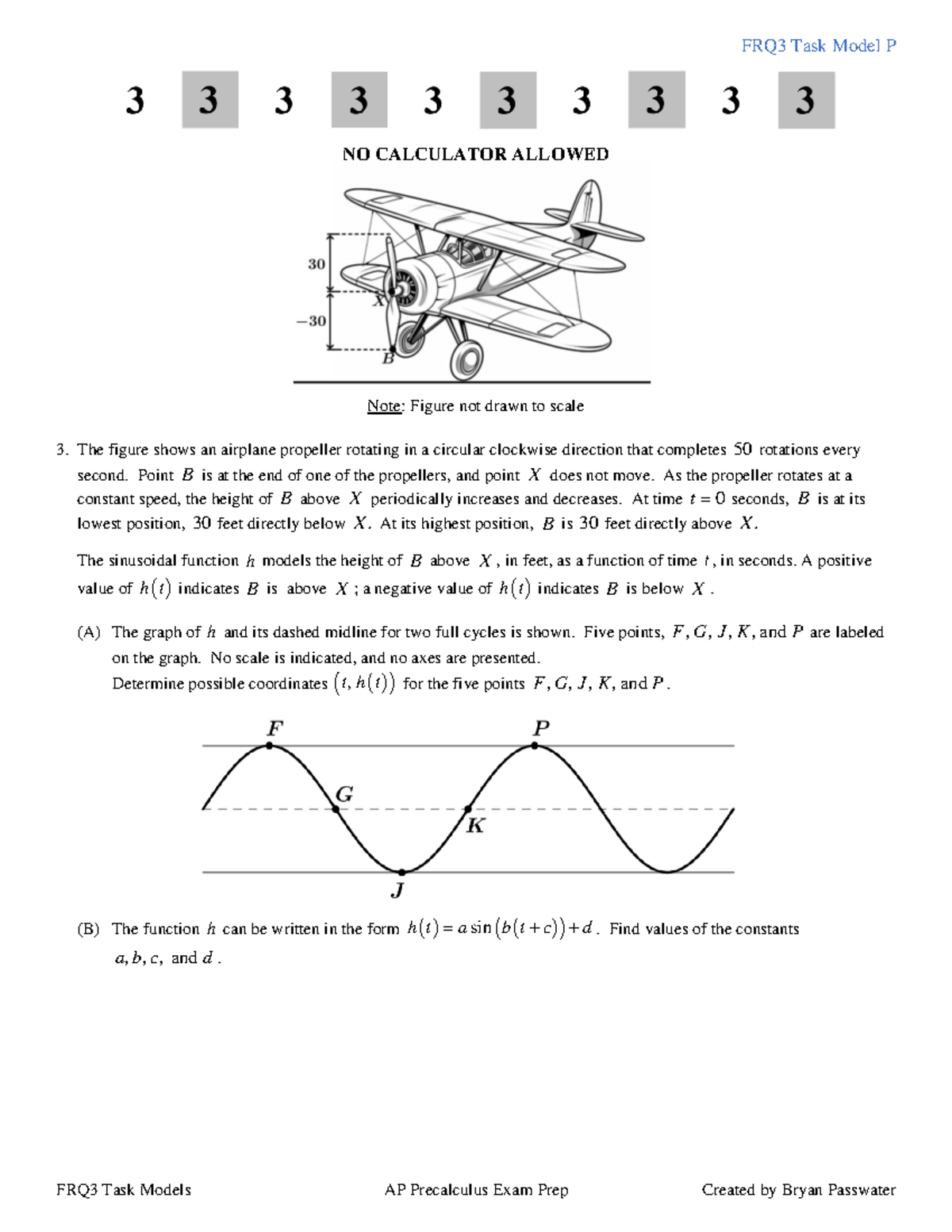 FRQ3 Task Model P: Airplane Propeller Height Analysis - Studocu