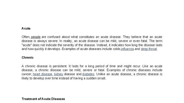 Understanding Acute vs. Chronic Diseases: Key Differences and ...