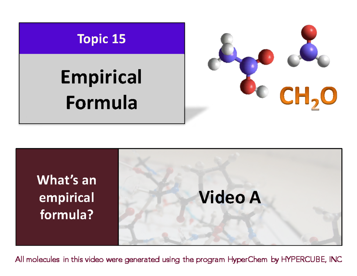Empirical Formula and Molecular Formula Overview - Studocu