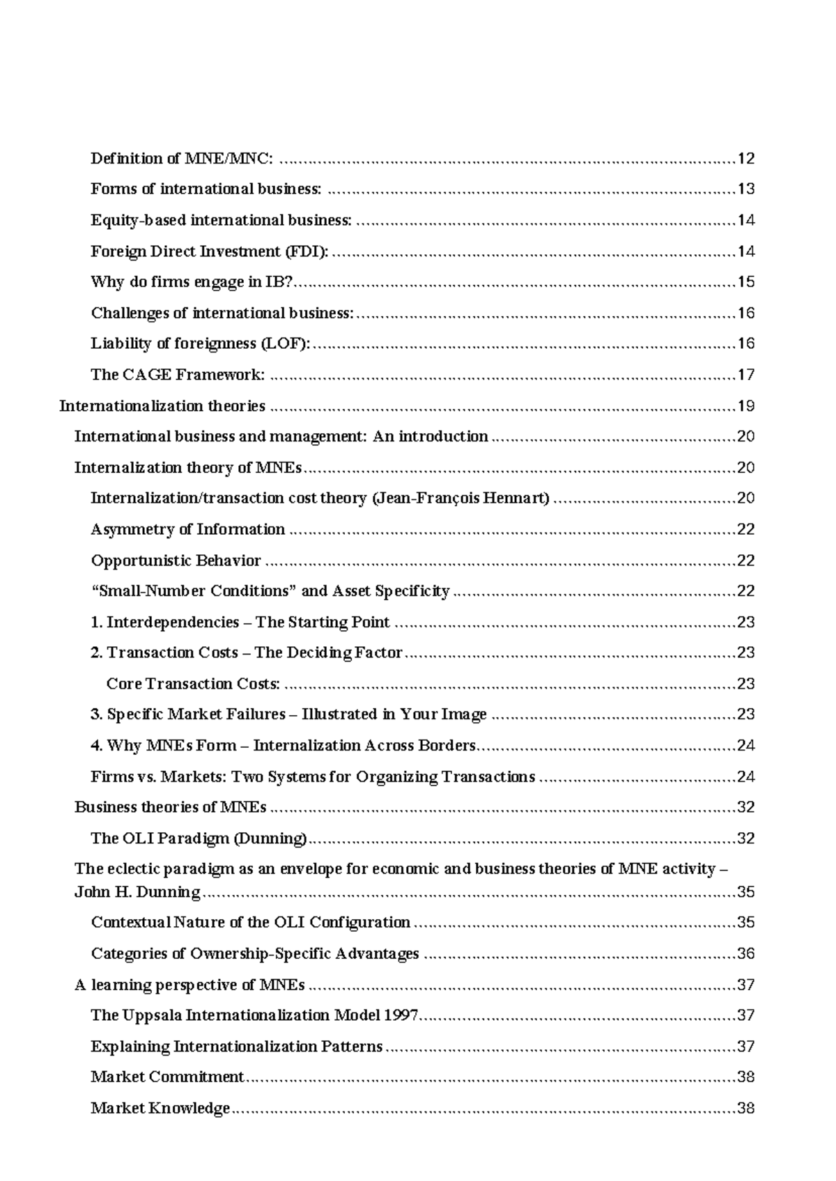 All frameworks IBM - The eclectic paradigm as an envelope for economic ...