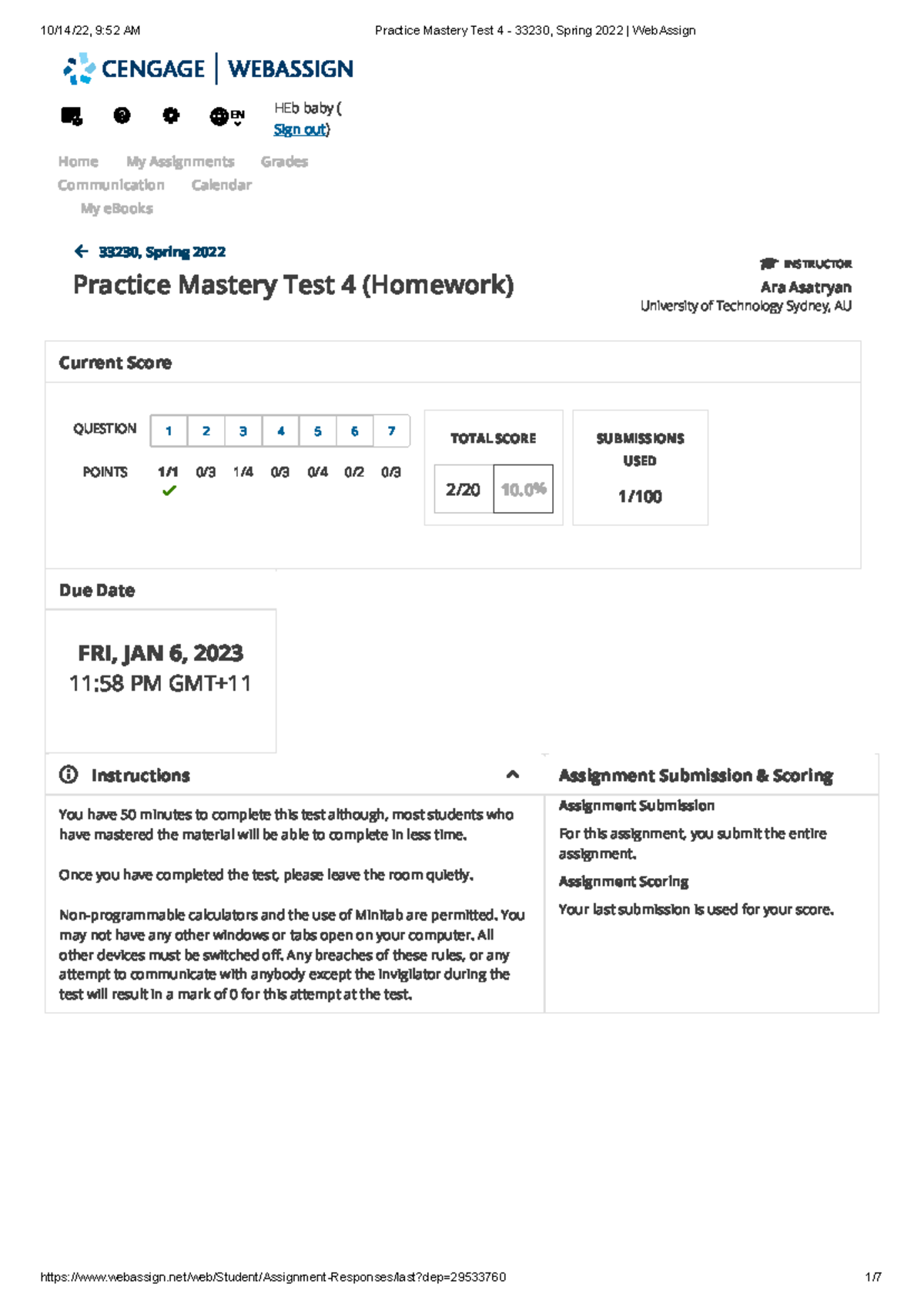 Practice Mastery Test 4 - 33230, Spring 2022 Overview - Studocu
