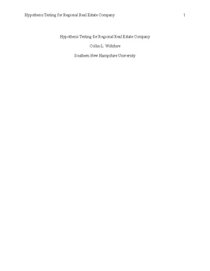 MAT 240 Module 5 Assignment - Hypothesis Testing for Regional Real ...