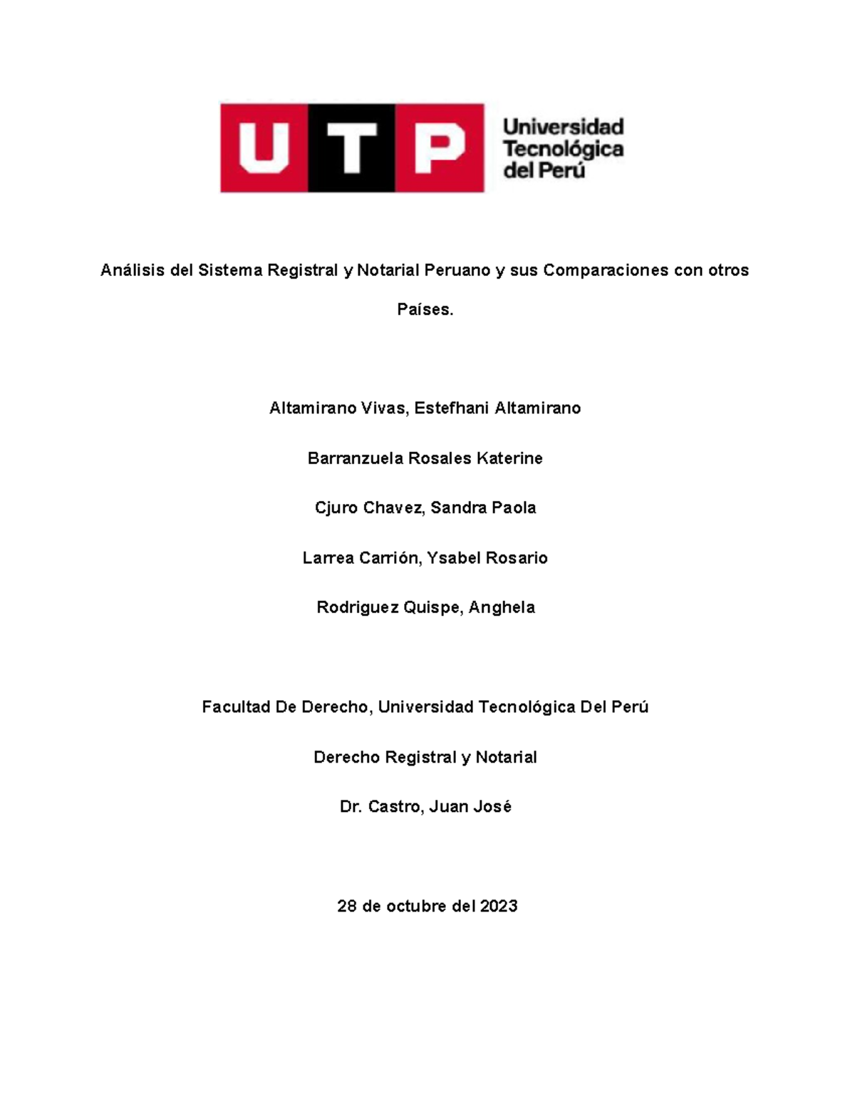 TA 2 - Análisis del Sistema Registral y Notarial en Perú y Comparativa ...
