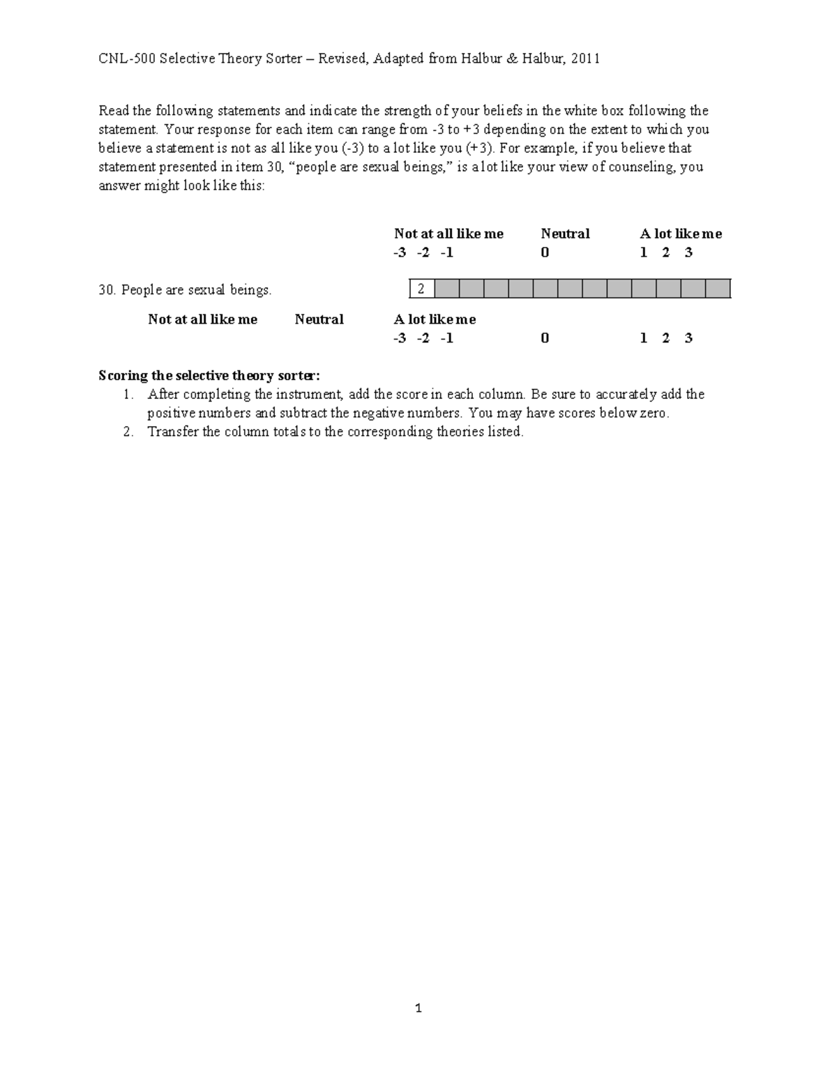 CNL-500 Final Exam: Selective Theory Sorter Scoring Guide - Studocu