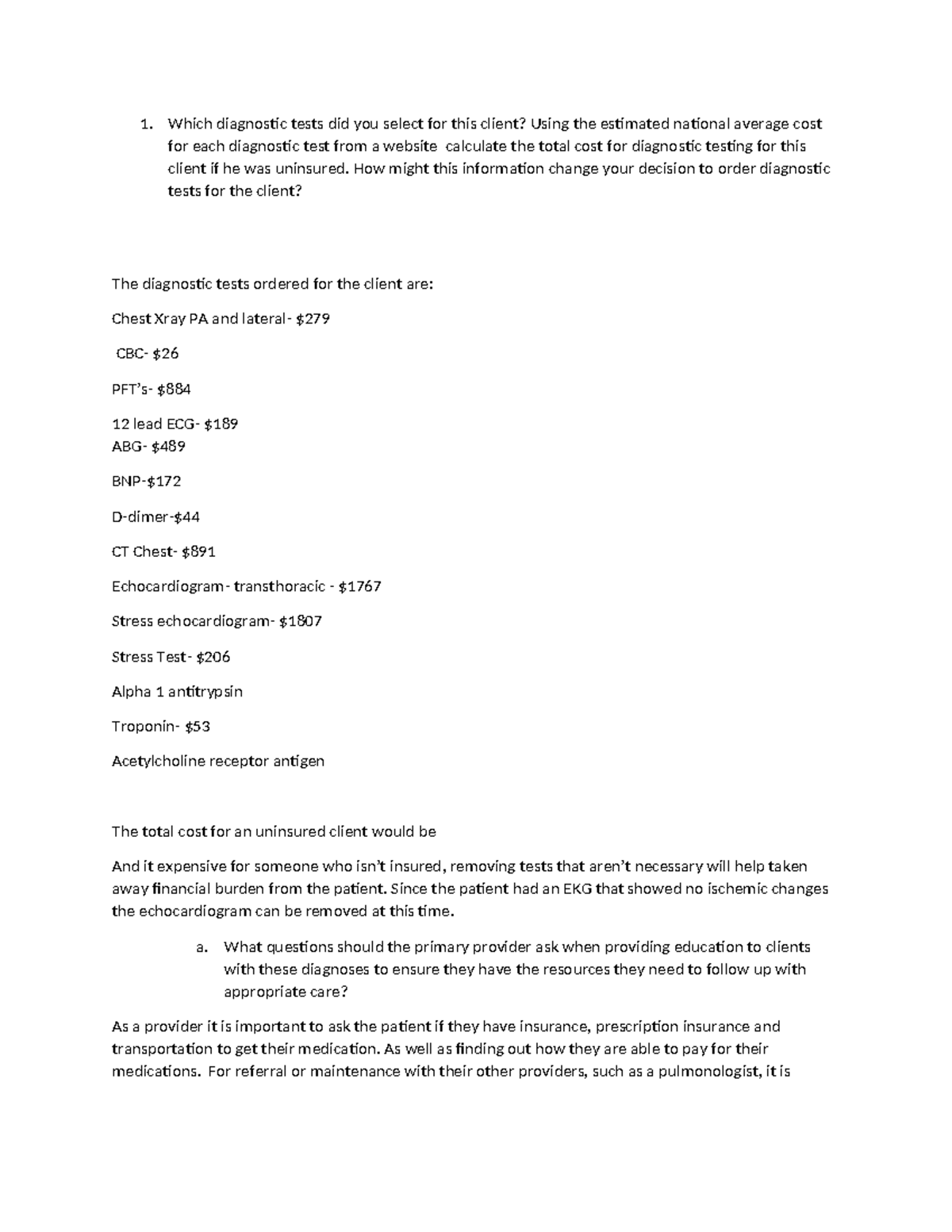 Week 3 Reflection: Diagnostic Tests Cost & Patient Education Strategies ...