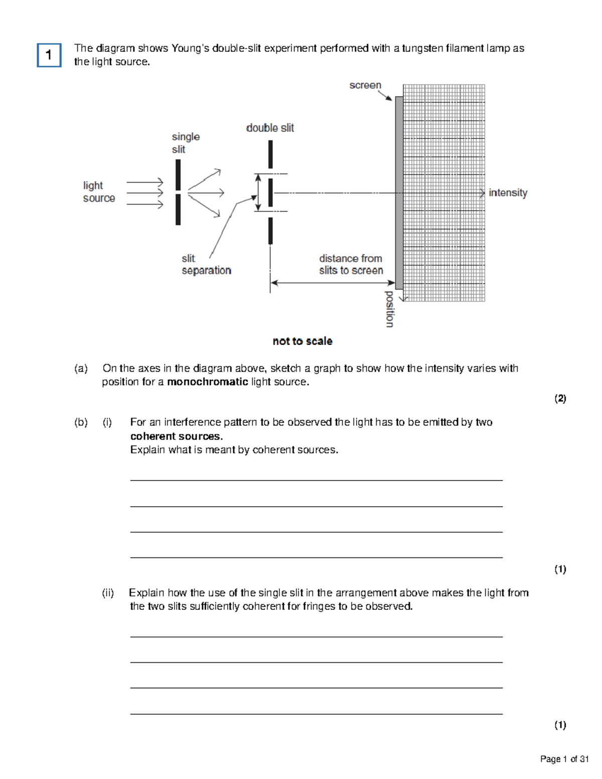 Waves III - Questions on Light Interference and Diffraction Patterns ...