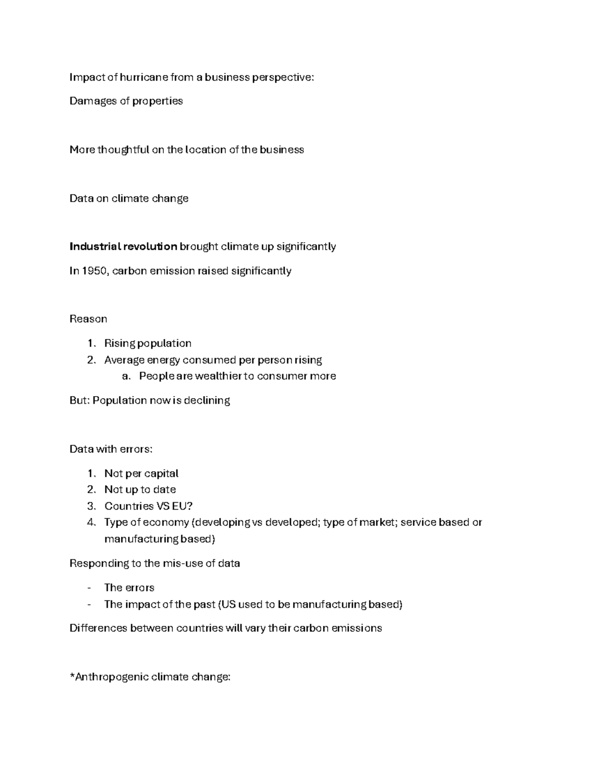 RSM100 Lecture 9: Business Impacts of Climate Change and Data ...