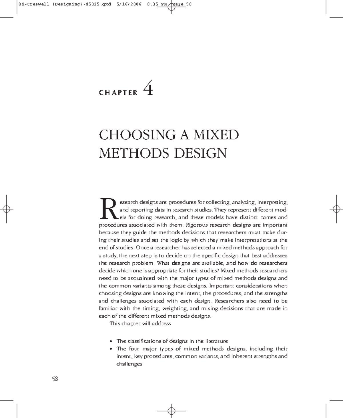(JC Chapter 4) Understanding Mixed Methods Design Choices - Studocu