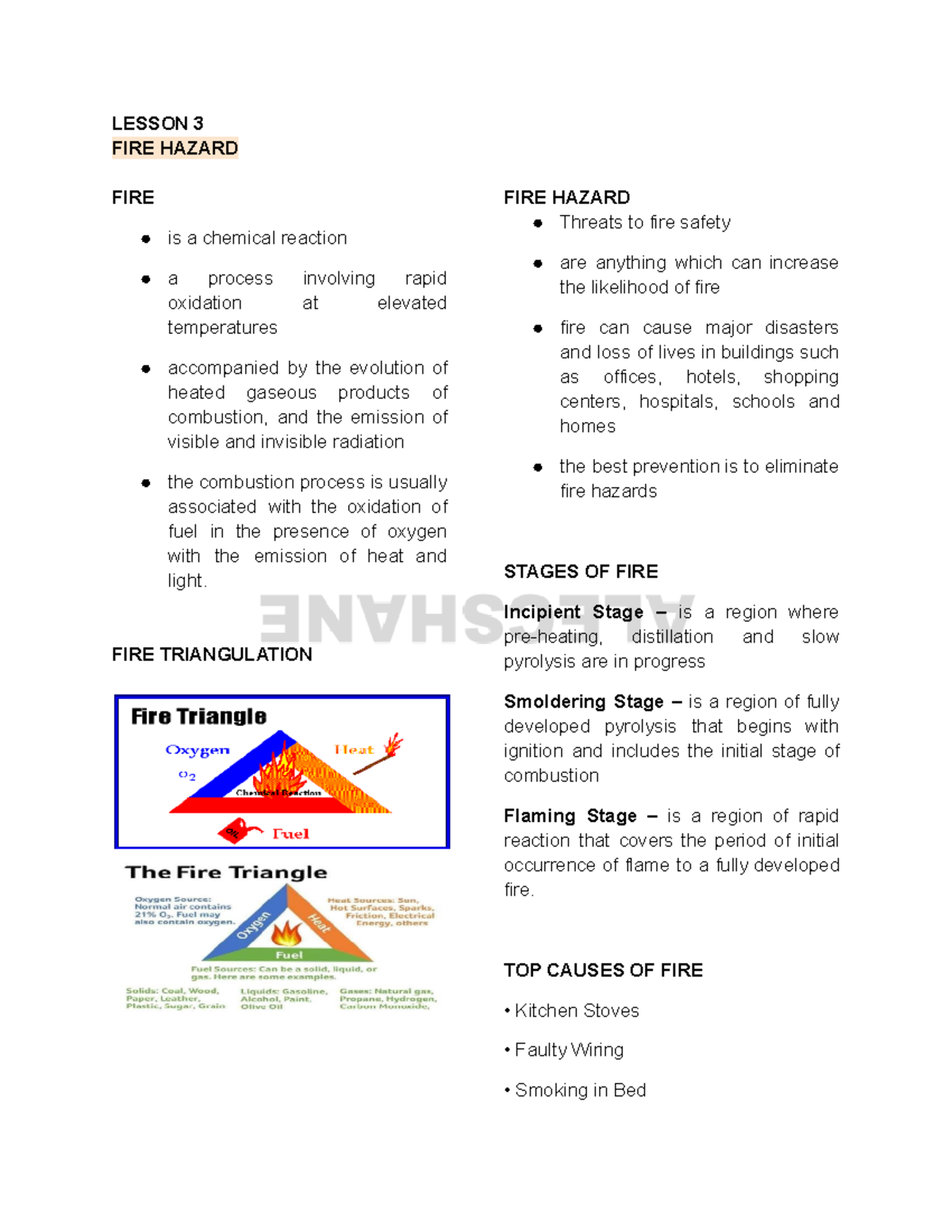 DRRR - Lesson 3: Understanding Fire Hazards and Response Procedures ...