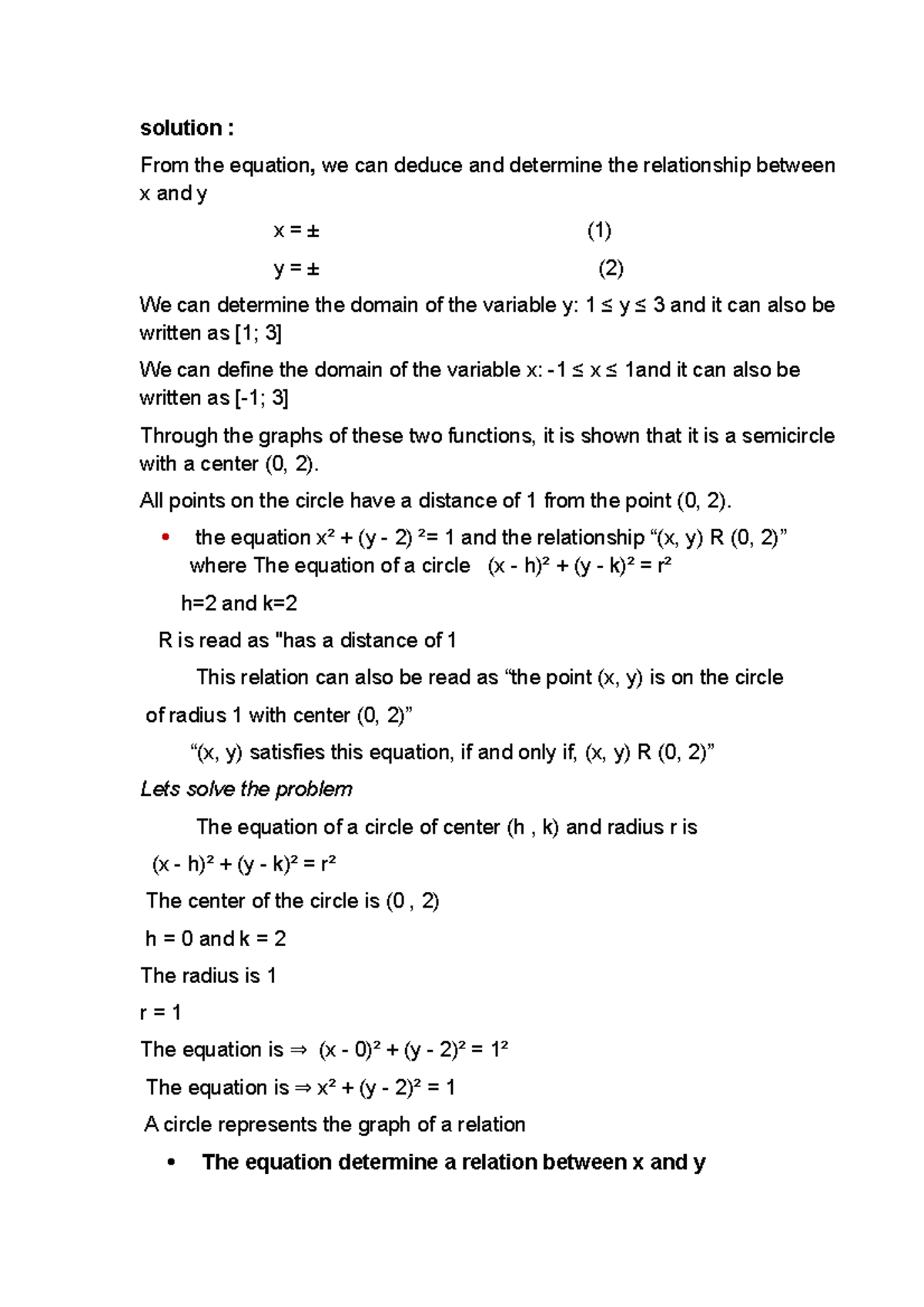Discussion Forum Unit 1 math 1201 - solution : From the equation , we ...