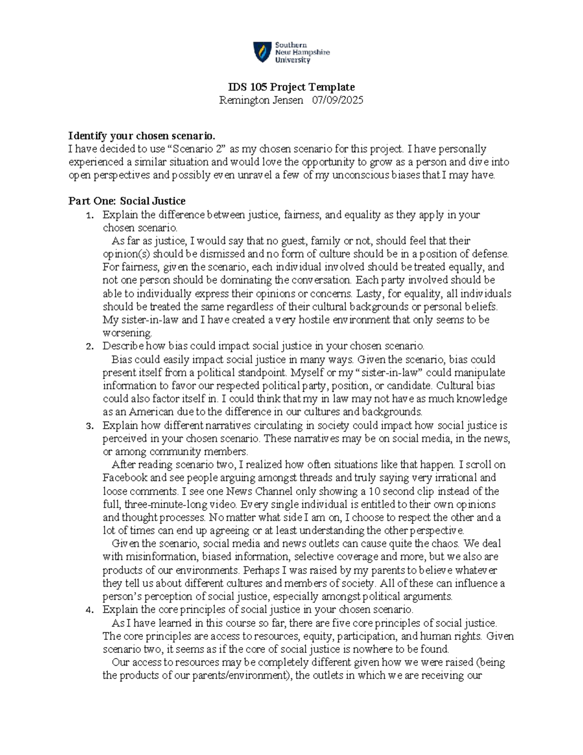 IDS 105 Project Template: Exploring Social Justice and Bias - Studocu