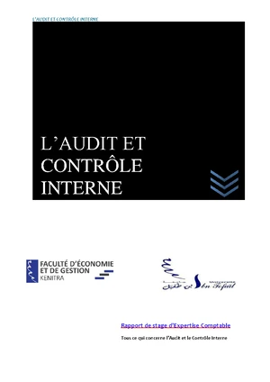 PFE L'audit et controle interne - Rapport de stage d’Expertise Comptable Tous ce qui concerne ...