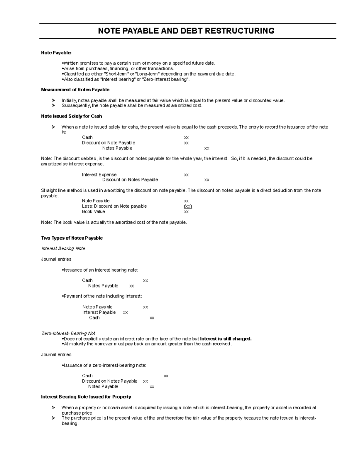 430003972 48948151 Notes Payable and Debt Restructuring Overview - Studocu