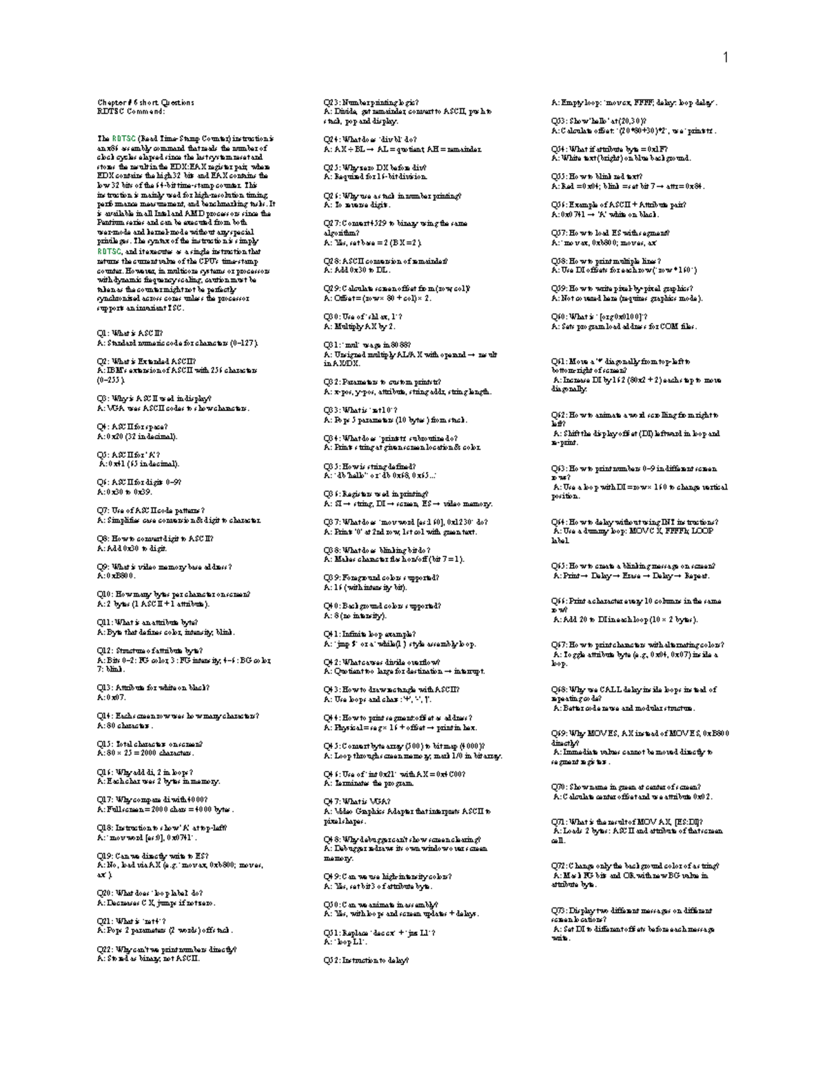 Cheat Sheet for Computer Organization (CSE101) - Open Book Exam - Studocu