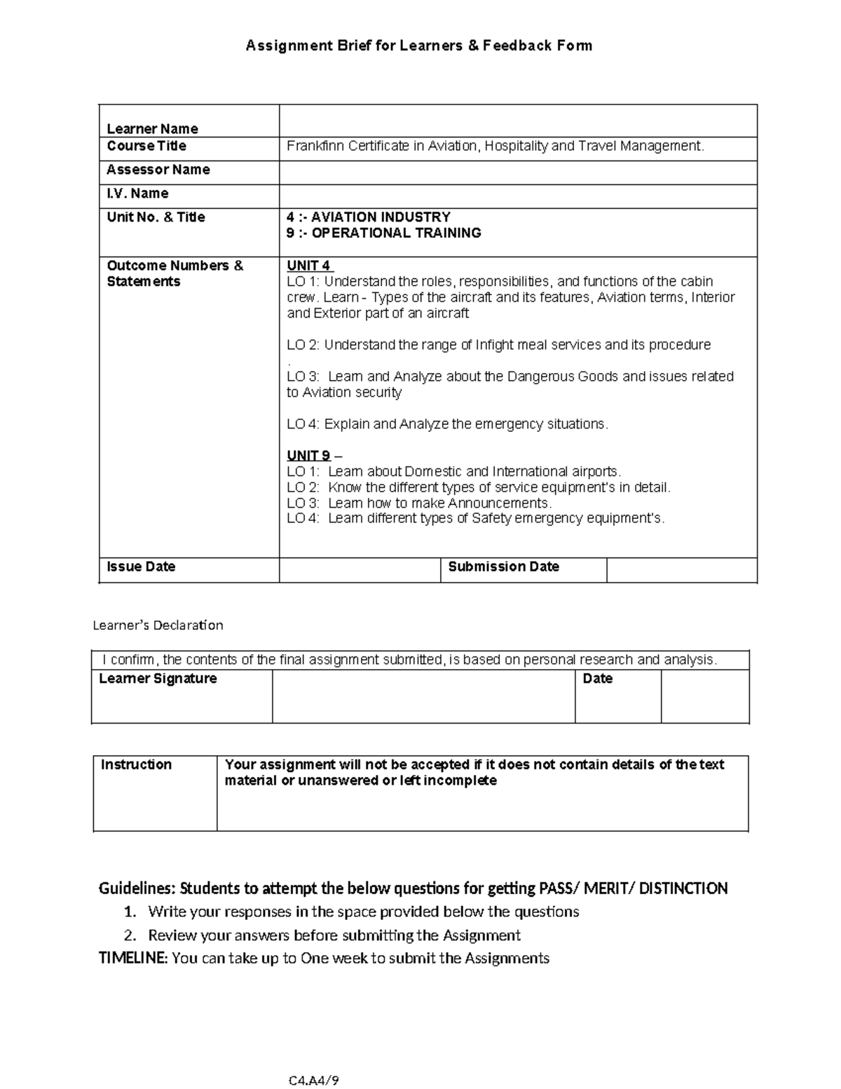 AVIATION ASSIGNMENT: Insights on Industry Updates & Cabin Crew Roles ...