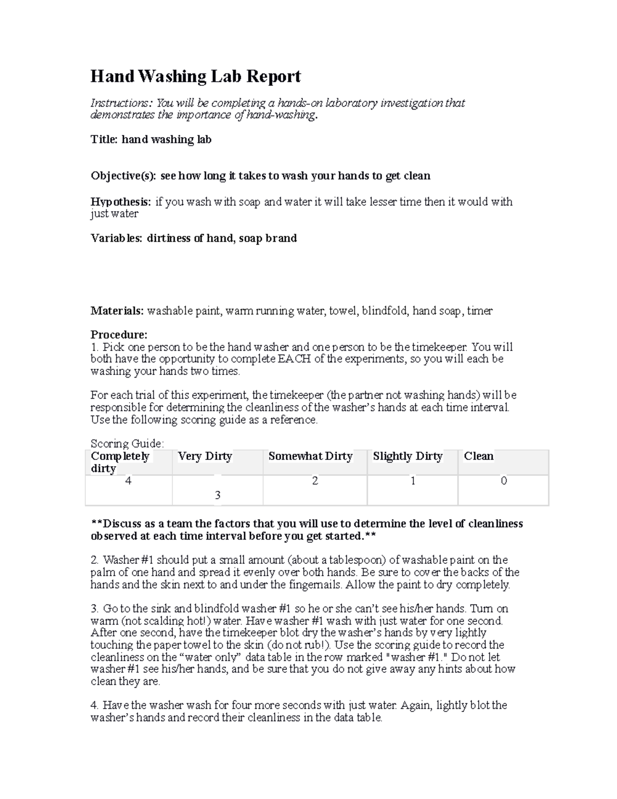 07 06 Hand Washing Lab Report Template: Full Investigation Guide - Studocu