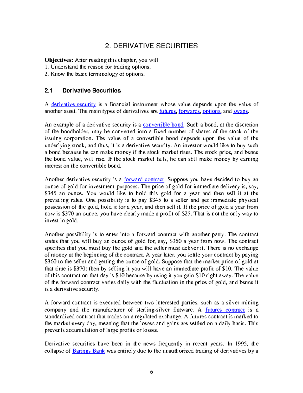 Derivative Securities: Understanding Options and Their Mechanics - Studocu