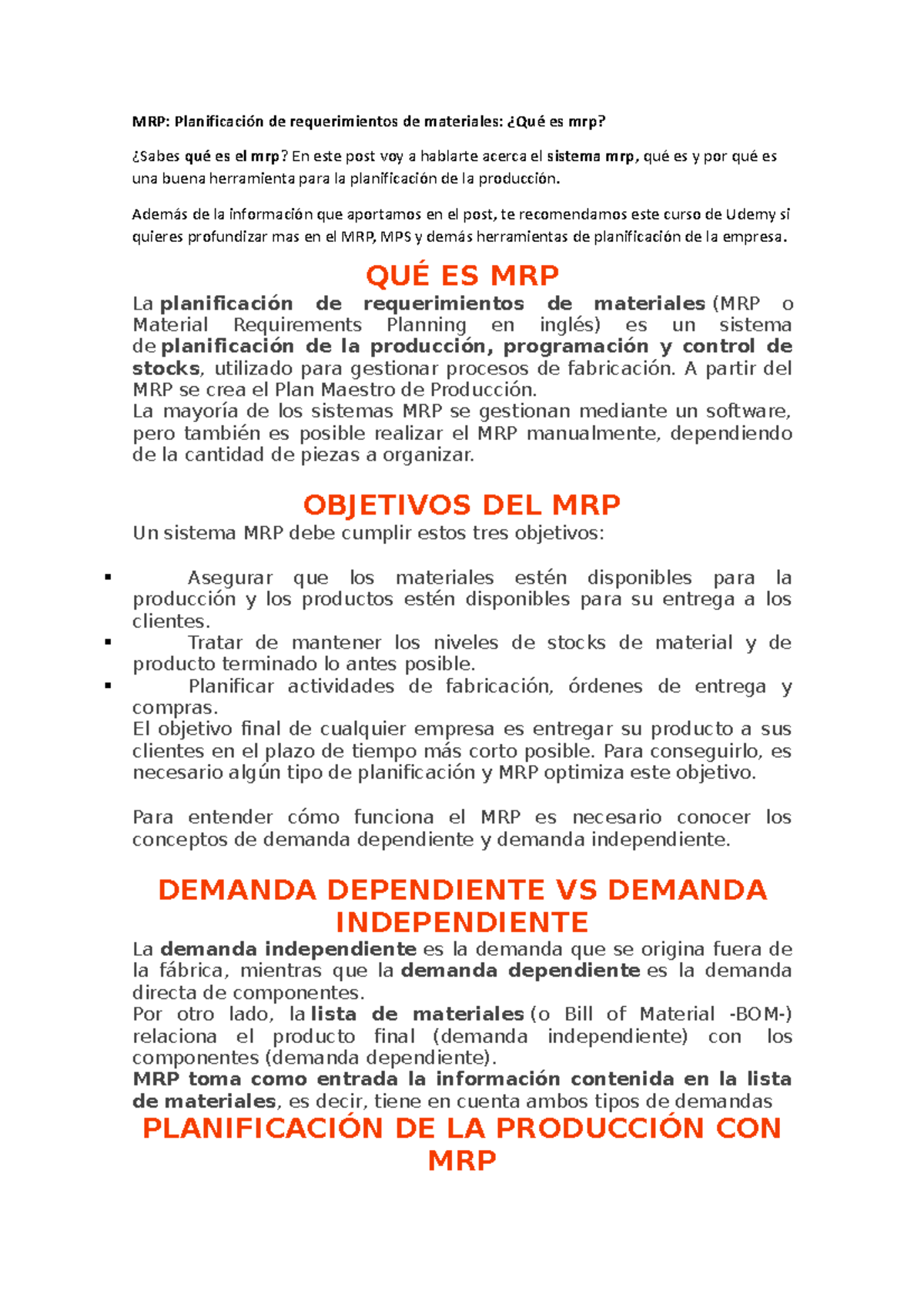 MRP 101: Fundamentos de la Planificación de Requerimientos de ...