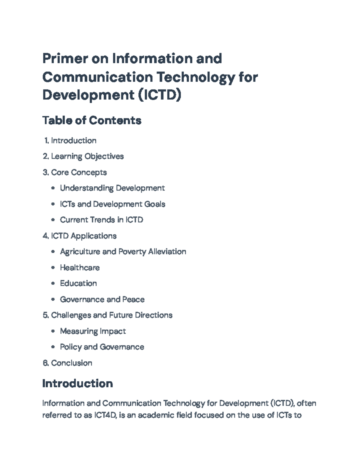ICTD Primer: Exploring Information & Communication Tech for Development ...