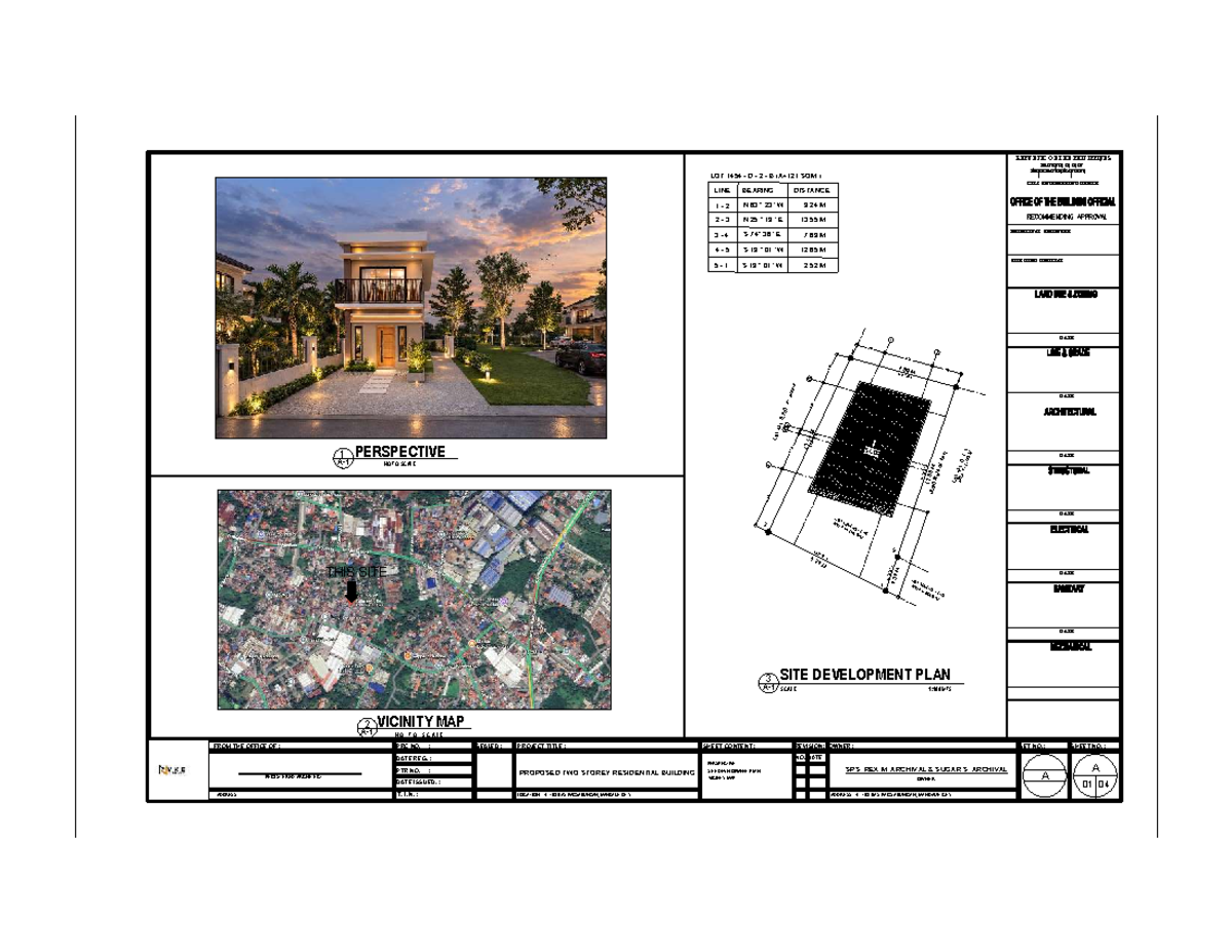 Proposed Two Storey Residential Building Site Development Plan - ARC 1 ...