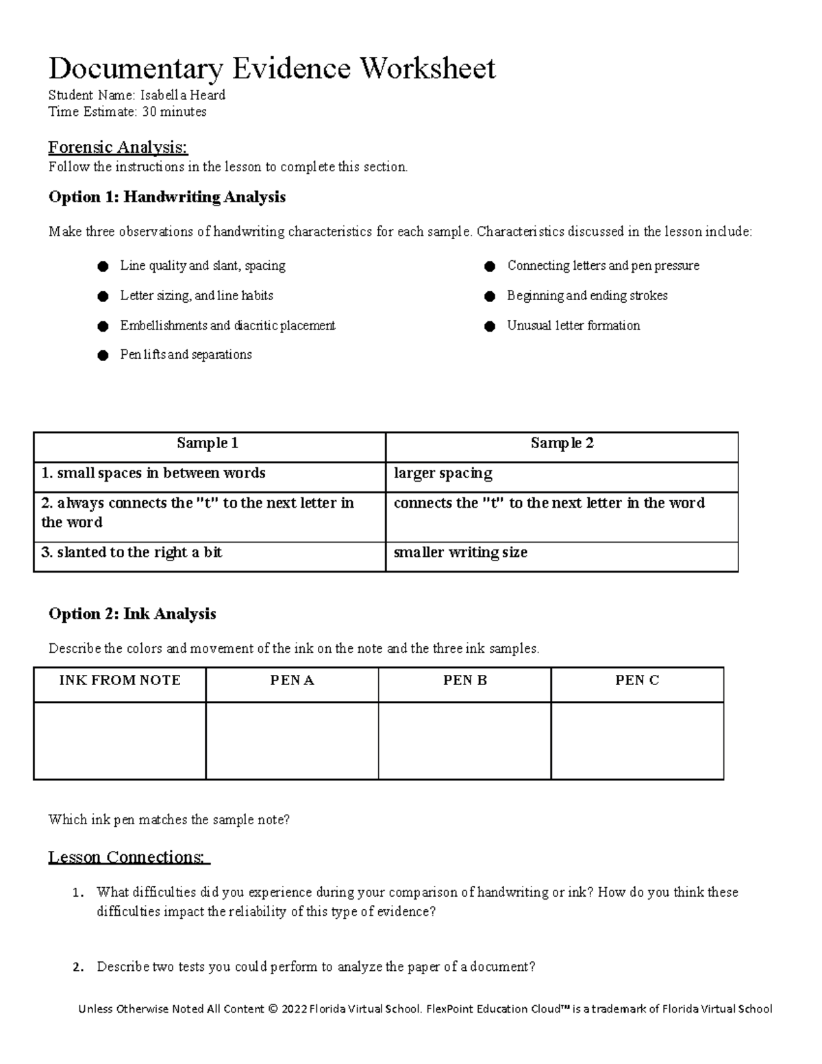 05 07 Forensic Documentary Evidence Worksheet Analysis - Studocu