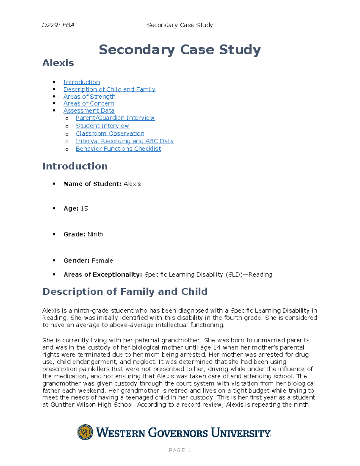 Secondary Case Study - Secondary Case Study Alexis Introduction ...