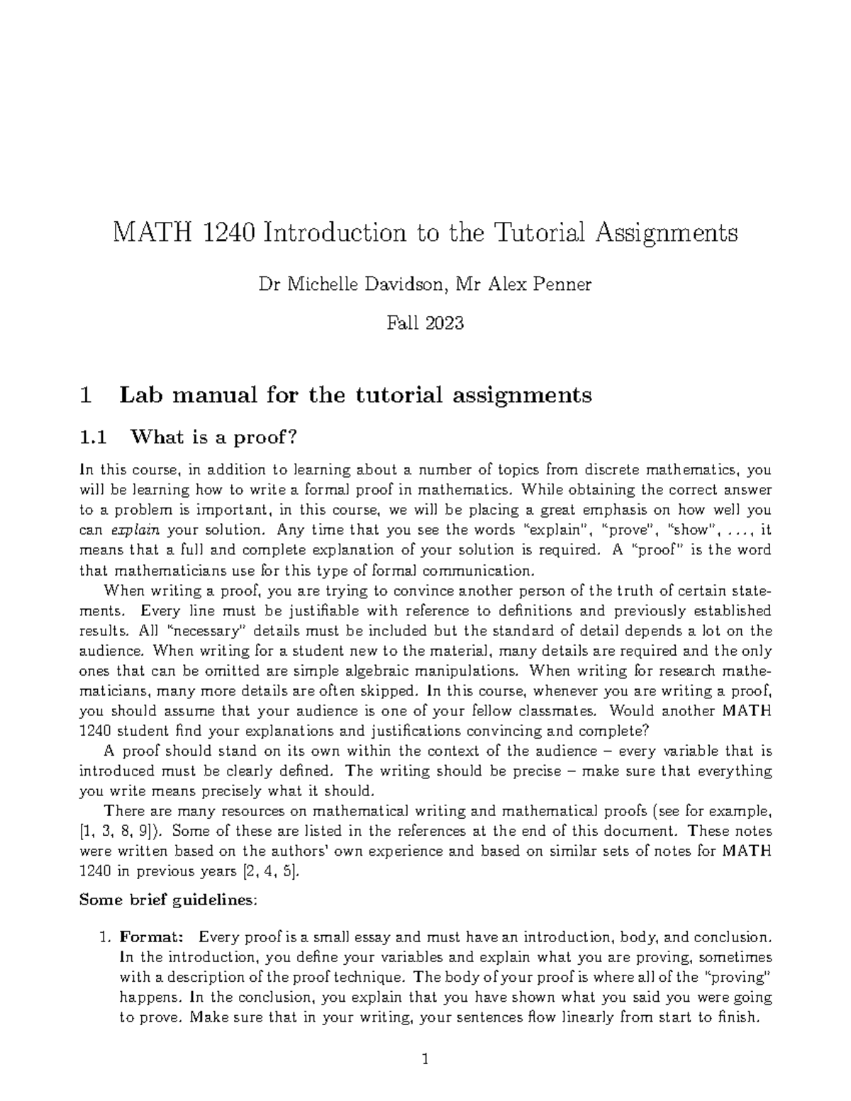 Lab Manual-MATH1240-F2023 - MATH 1240 Introduction to the Tutorial ...
