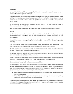 EQ-5 Estabilidad, Deriva, Error Maximo Tolerado, Error DE Paralelaje ...