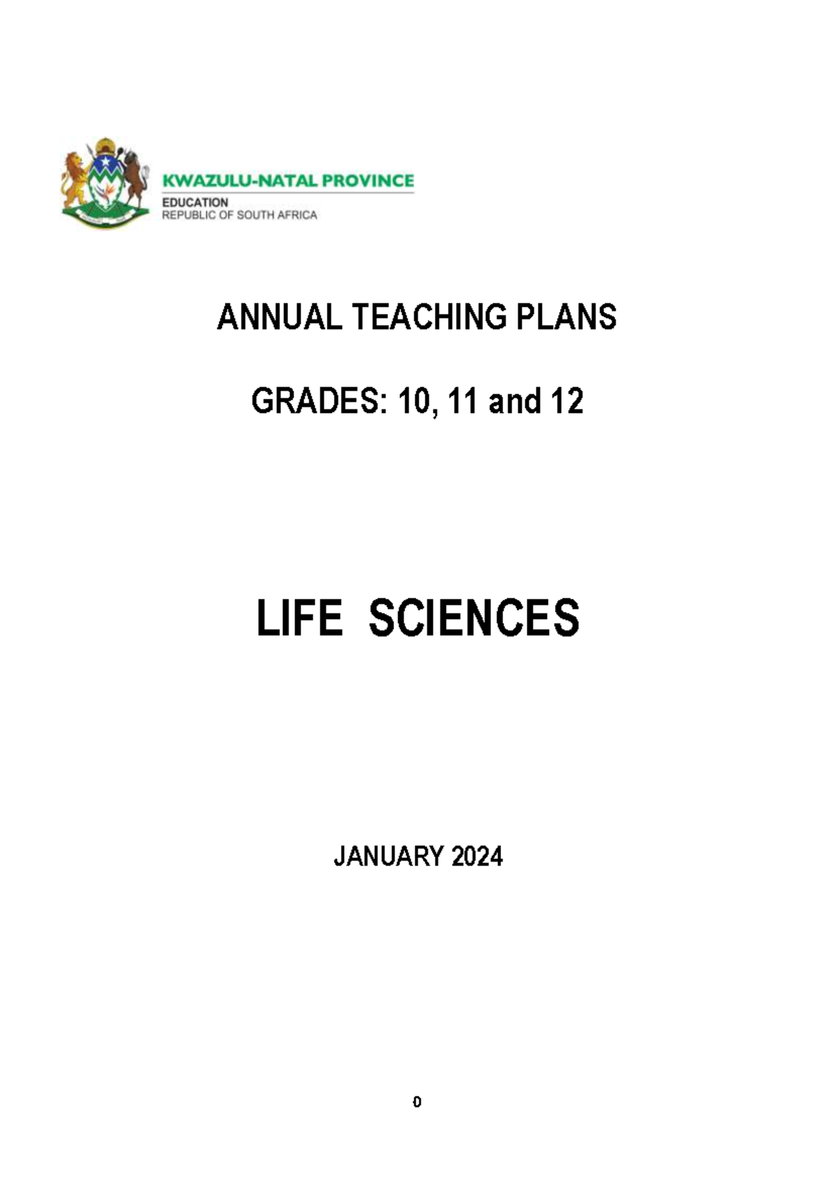 2024 LFSC Gr 10-12 Annual Teaching Plans for Life Sciences - Studocu