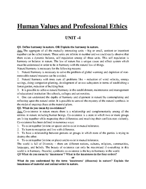 UHV UNIT-1-Notes - Unit 1 notes - Universal human values - Studocu