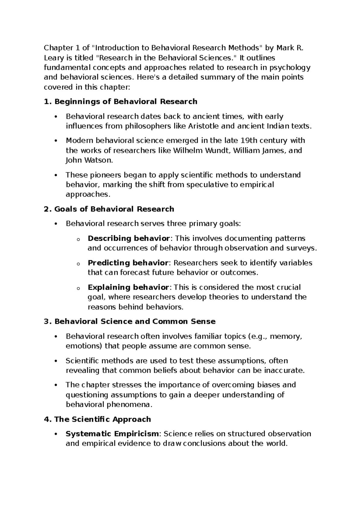 IMS - Behavioral Research Methods Summary - Chapter 1 Insights ...