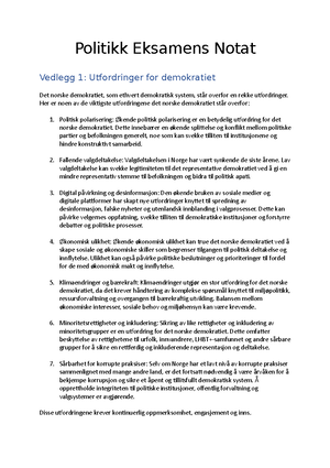 Politikk og Demokrati Del 1: Begreper og Ideologier - Emma Røsvik - Studocu