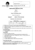 Mathematical Methods- Unit 2 - Grade: 11 - Victorian Certificate of ...