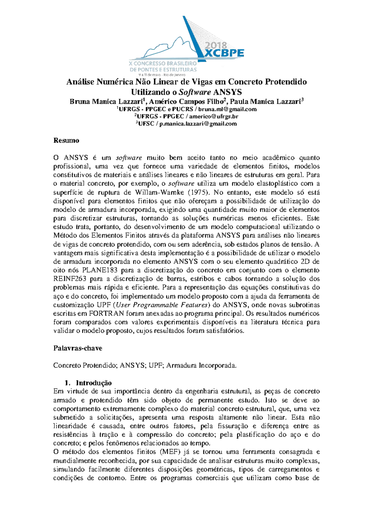 Análise Numérica Não Linear de Vigas em Concreto Protendido com ANSYS ...