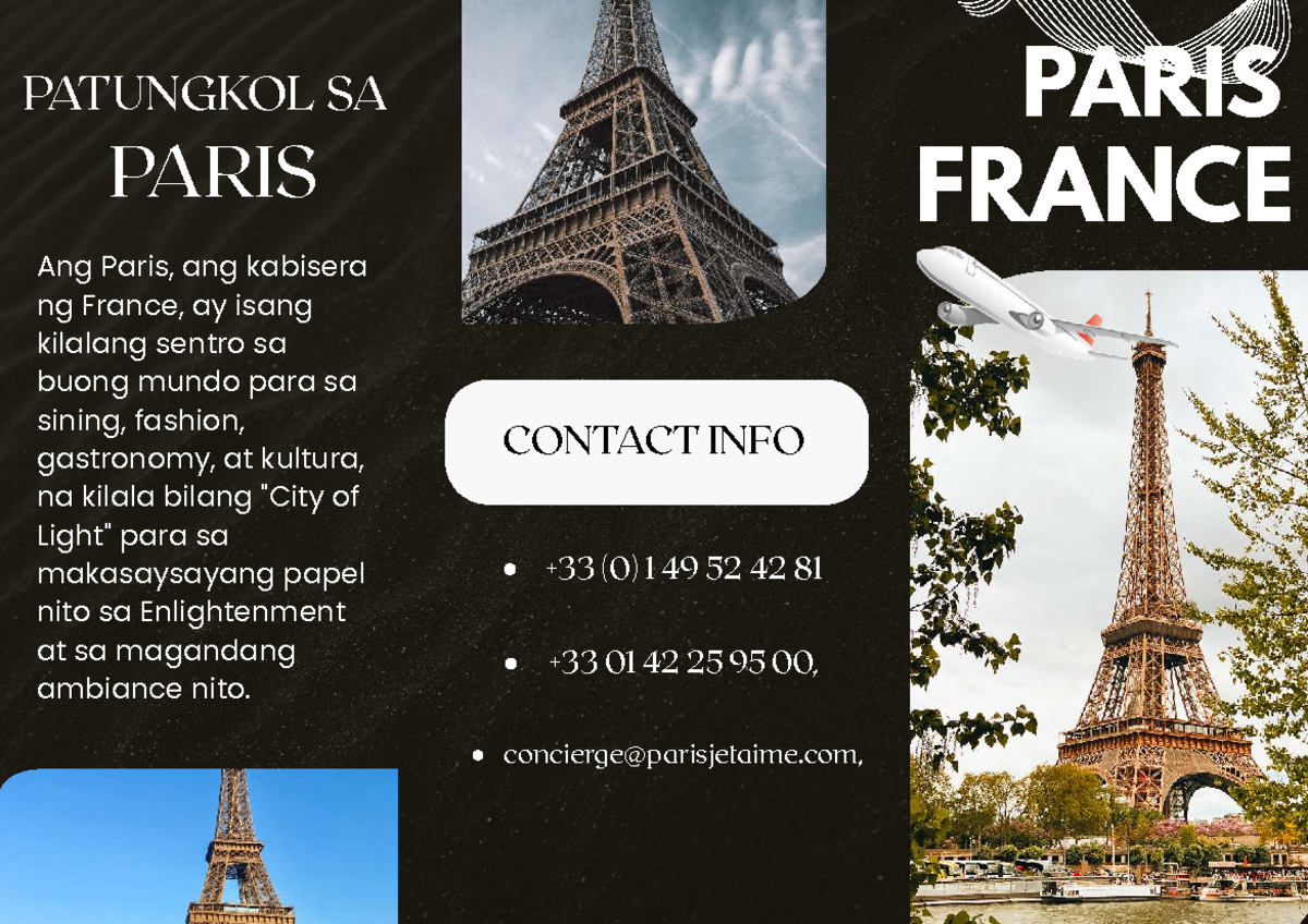 PARIS: Minimalist Travel Brochure (EU) - Studocu