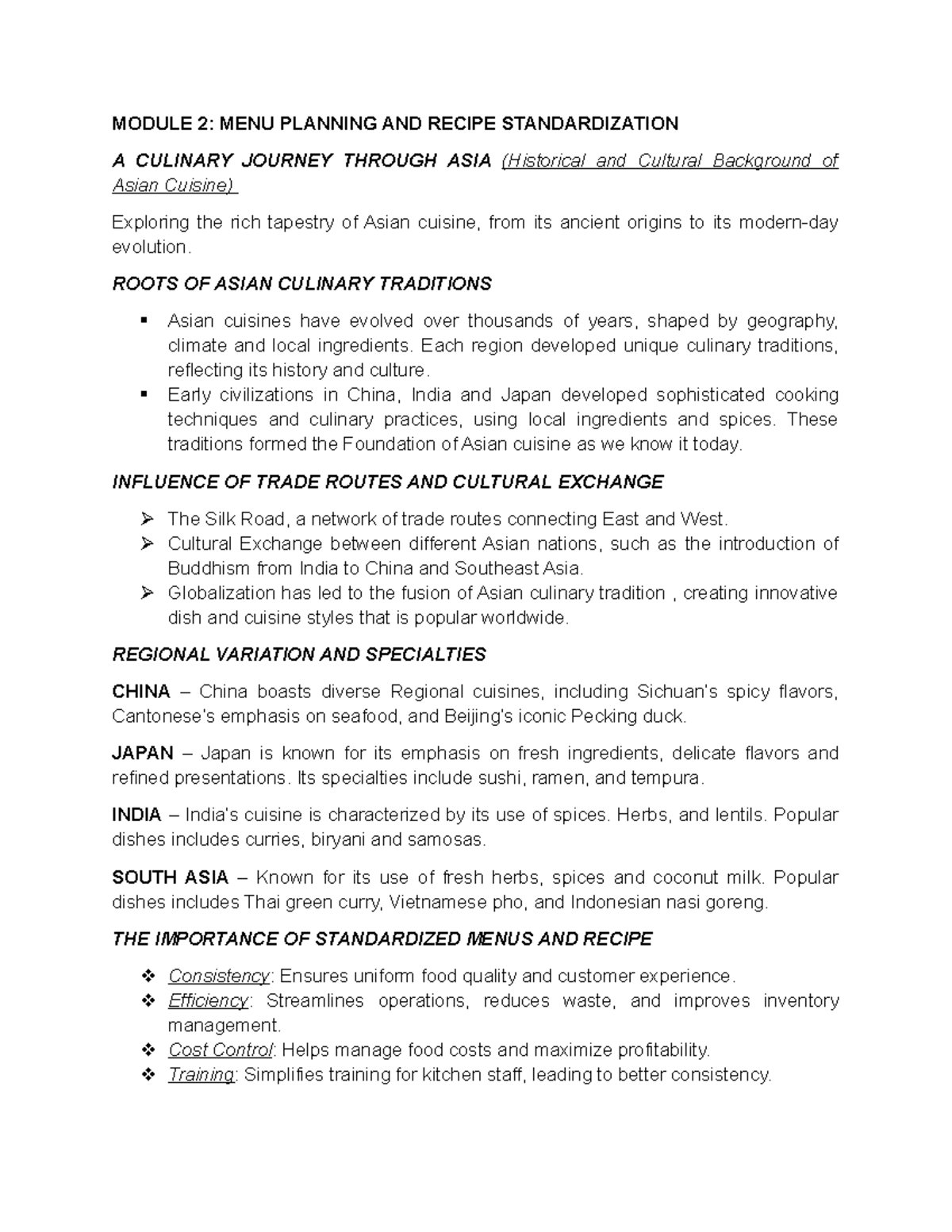 Culinary Arts 101: Menu Planning & Recipe Standardization Insights ...