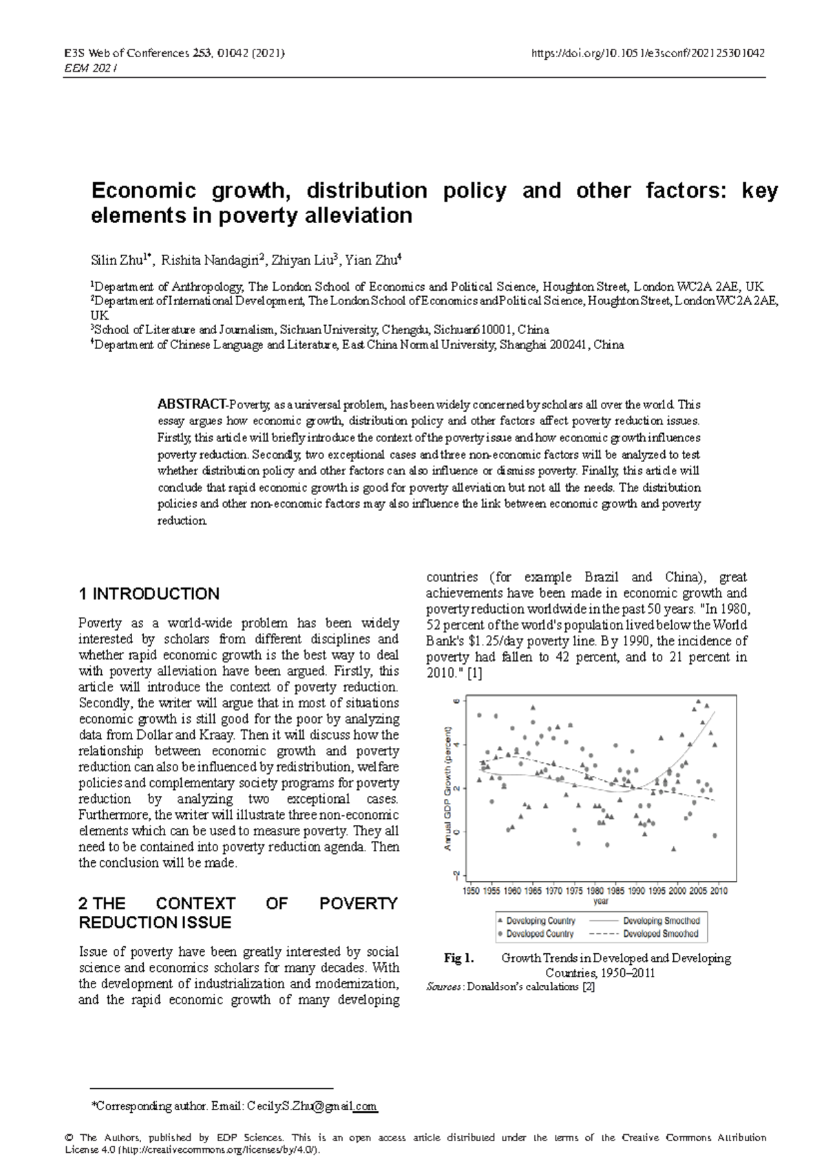 EEM 2021: Economic Growth and Poverty Reduction Analysis - Studocu
